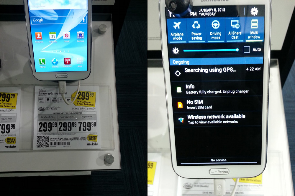 Verizons Samsung Galaxy Note 2 Spotted On Display At Best Buy Stores