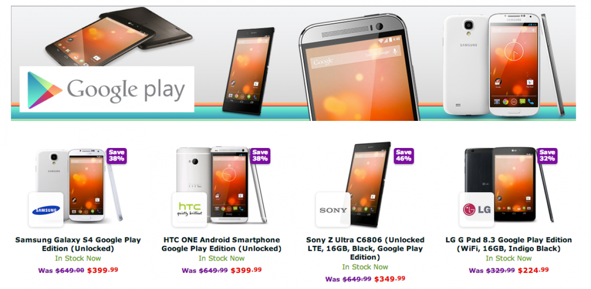Expansys Hosting Major Sale on Select Google Play Edition Devices