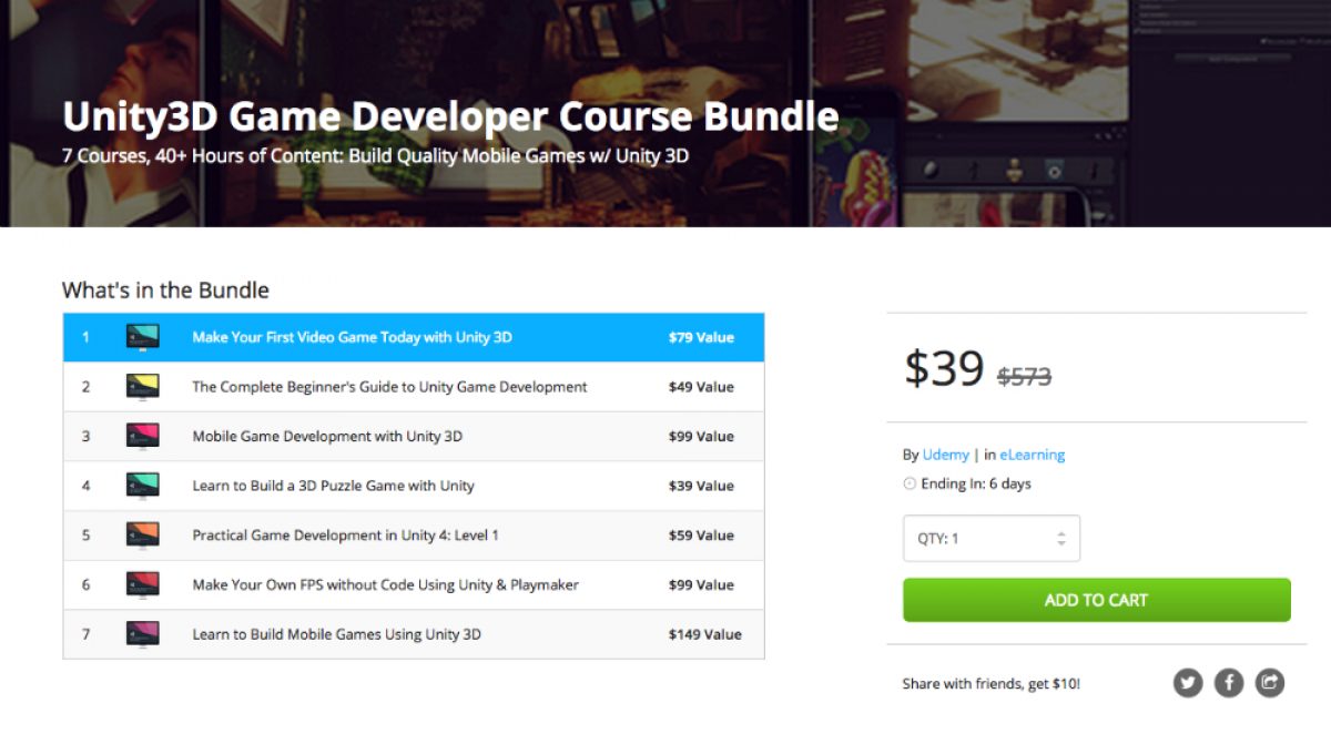 Deal: Unity3D Game Developer Course Bundle for $39 Deal: Unity3D Game Developer Course Bundle for $39