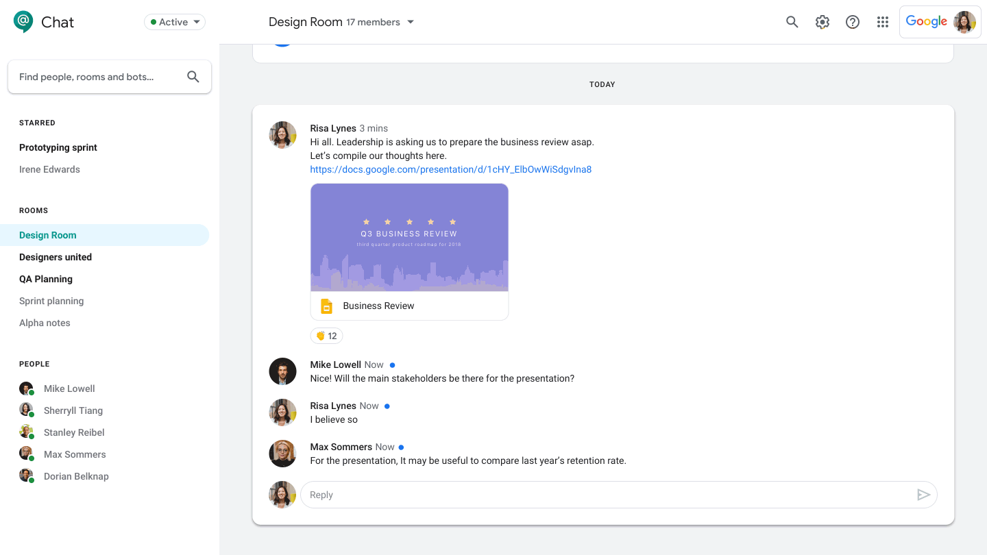 Smart Reply Comes to Hangouts Chat Smart Reply Comes to Hangouts Chat