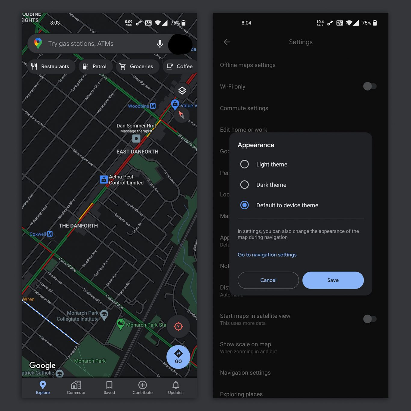 Google Maps Dark Theme is Here! Google Maps Dark Theme is Here!