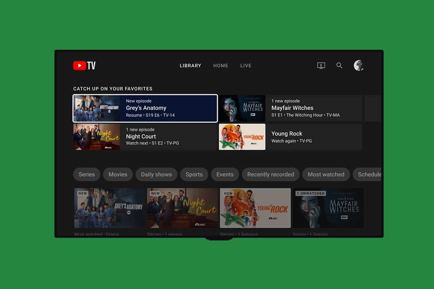 YouTube TV Gets Library, Live Tabs Makeover