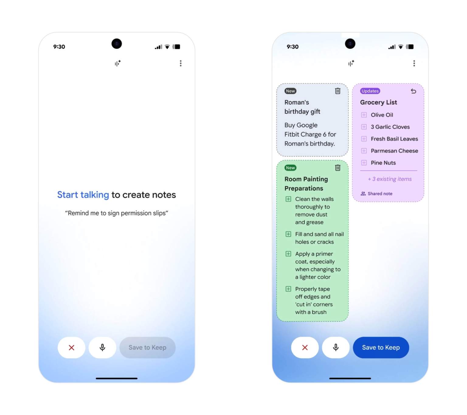 Google Docs and Keep Get Live Talking Experiences Too